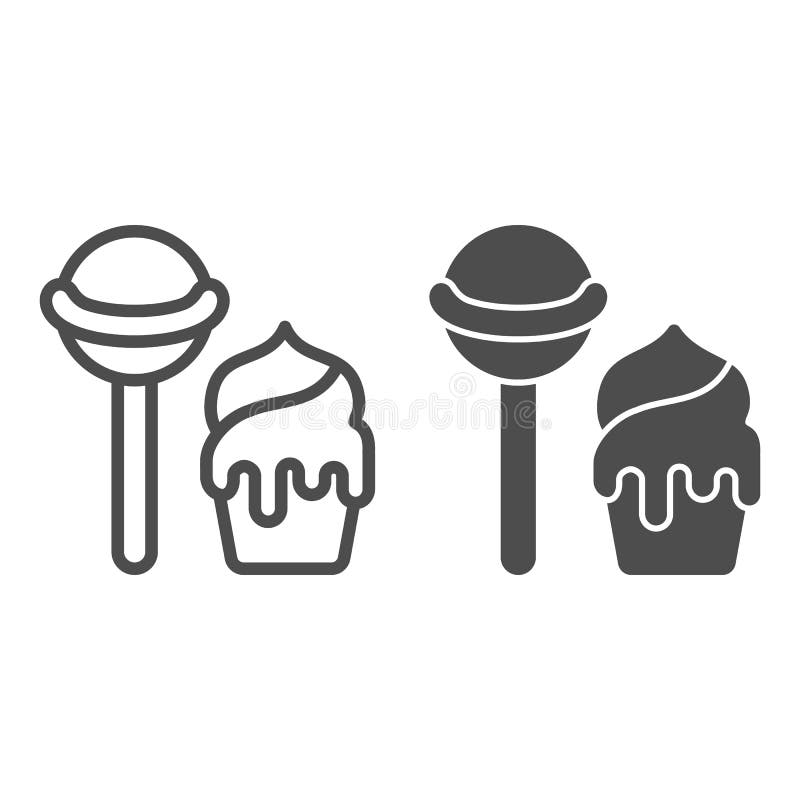 Chupa Chups Line Icon. Sweet Round Lollipop Illustration Isolated on ...