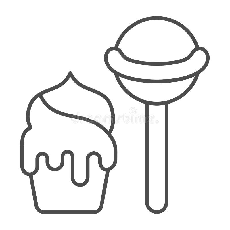 Chupa Chups Line Icon. Sweet Round Lollipop Illustration Isolated on ...