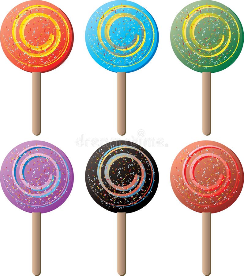Lollipops and candies stock illustration. Illustration of pink - 3850050