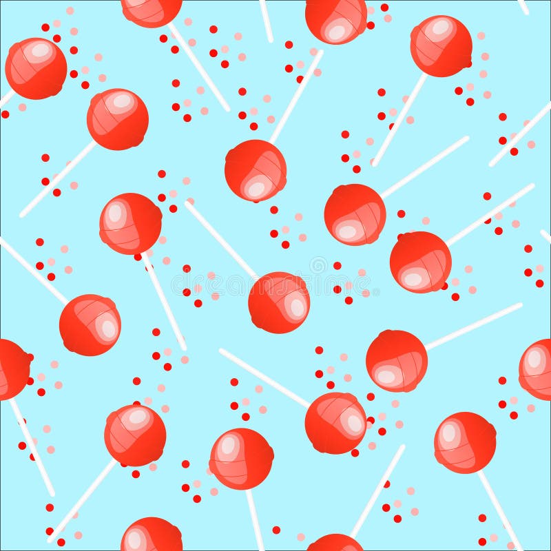 Lollipop Seamless Pattern. Red Sweet Candy Texture Stock Vector ...
