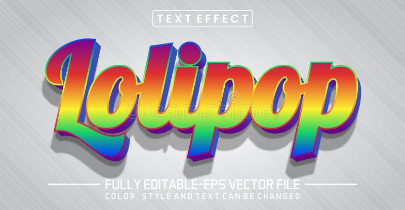 Lollipop Text Editable Style Effect Stock Vector - Illustration of ...