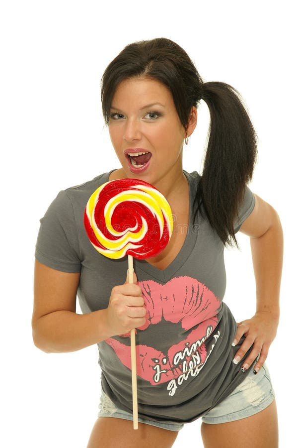 Lollipop woman stock image. Image of model, white, pretty - 20385945