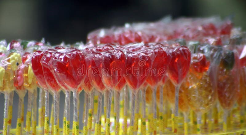 Lollipops of Different Colours on Market Stall Stock Photo - Image of ...