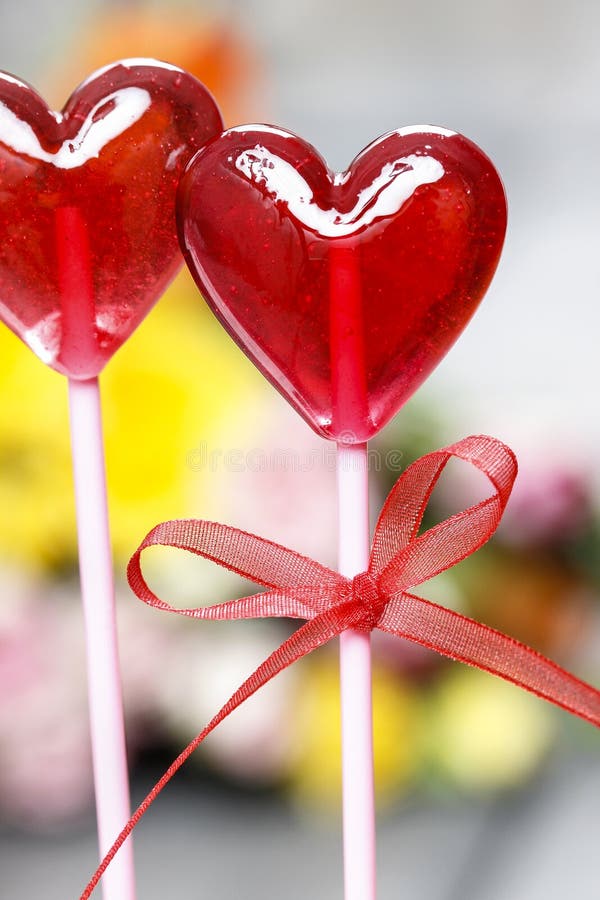Lollipops in heart shape stock image. Image of edible - 39003367