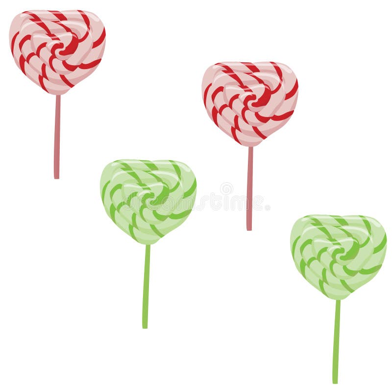 Lollipops, Heart Shaped. Seamless Pattern Stock Illustration ...
