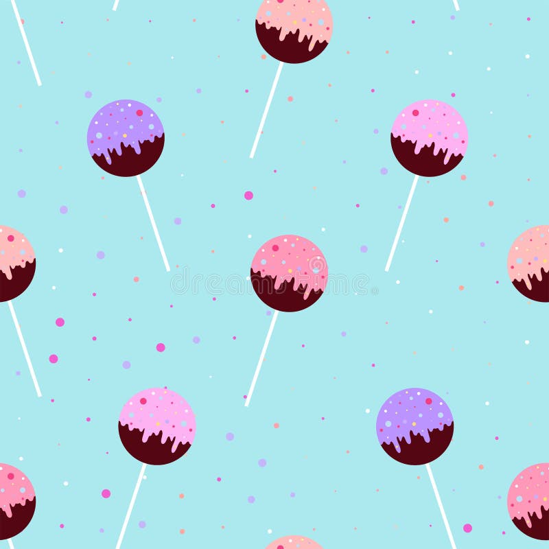 Lollipops. Vector Seamless Pattern in Flat Design. Stock Vector ...