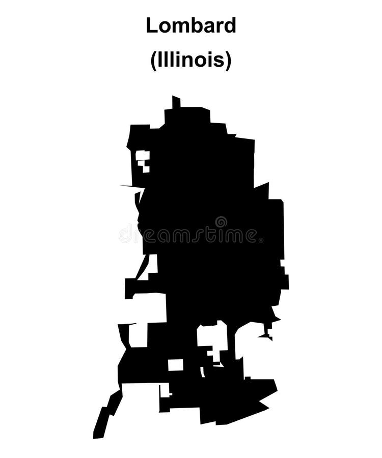 Lombard outline map stock illustration. Illustration of shape - 357276931