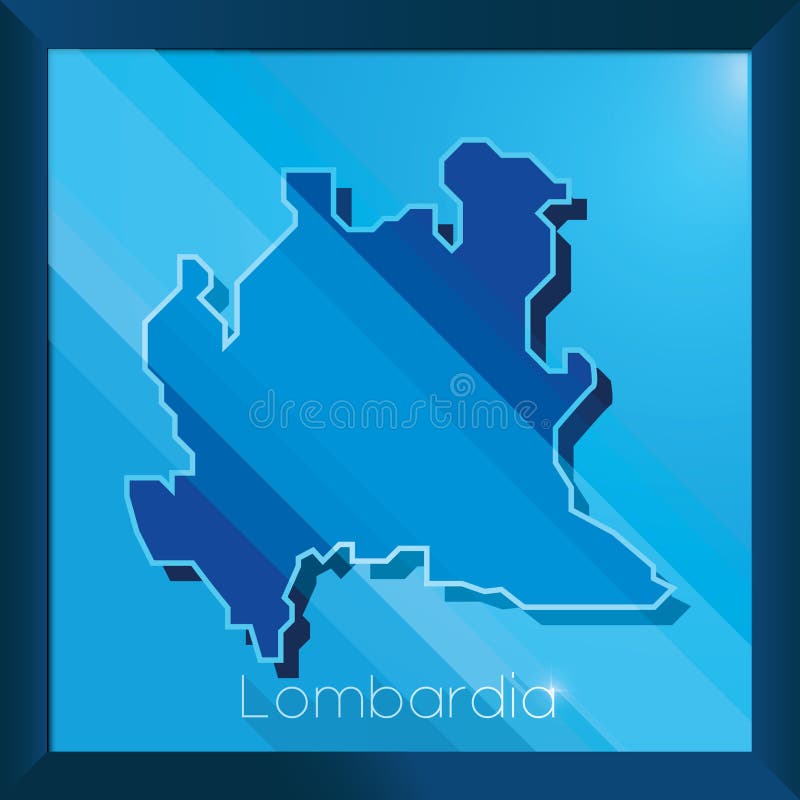 Lombardia Map. Vector Illustration Decorative Design Stock Illustration - Illustration of ...