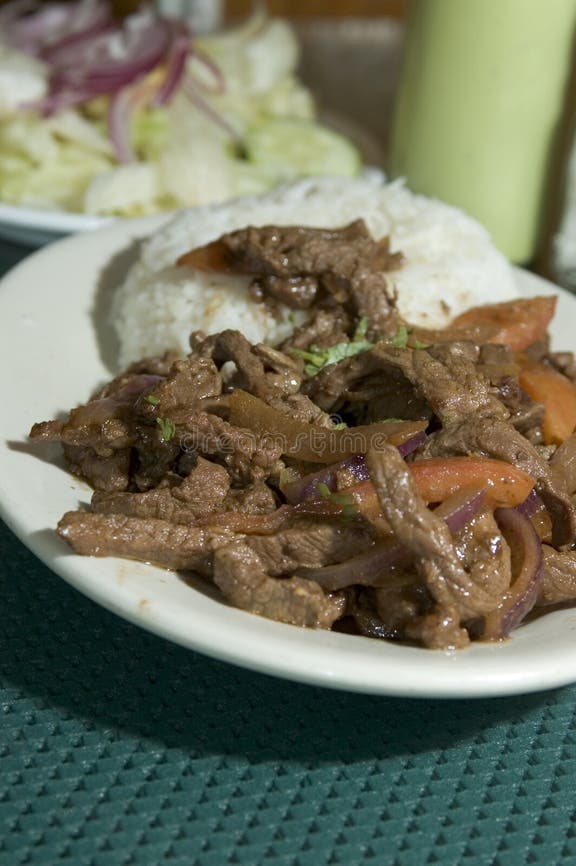 Lomo Saltado Peruvian Steak Stock Image - Image of home, plate: 1452089