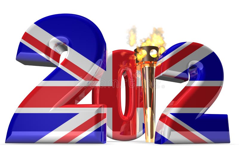 British flag and 2012 text stock illustration. Illustration of london ...