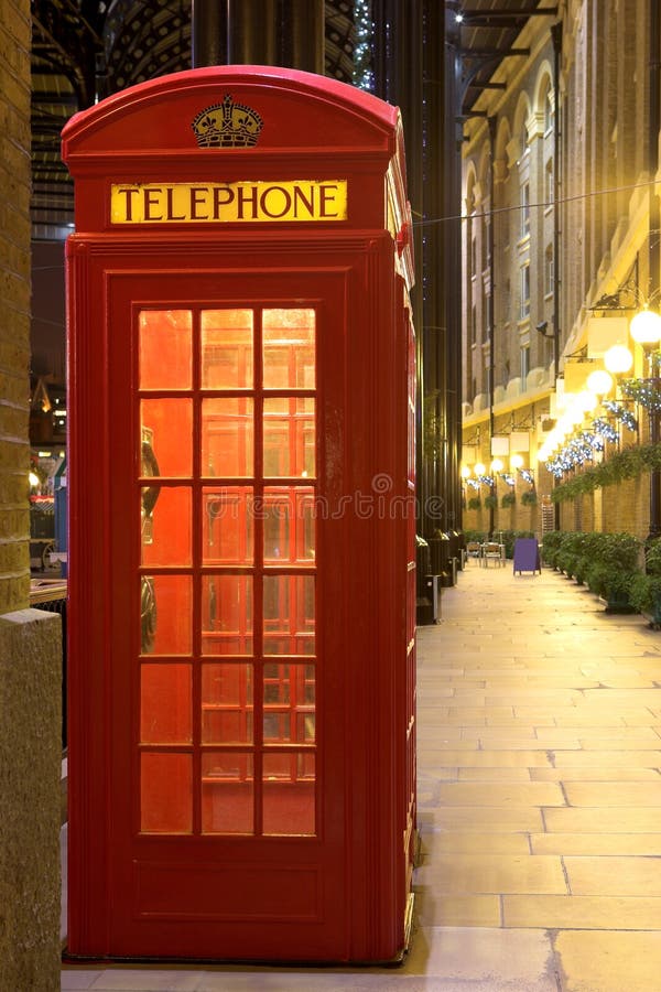 Red English Telephone Booth Stock Photo - Image of business, light ...
