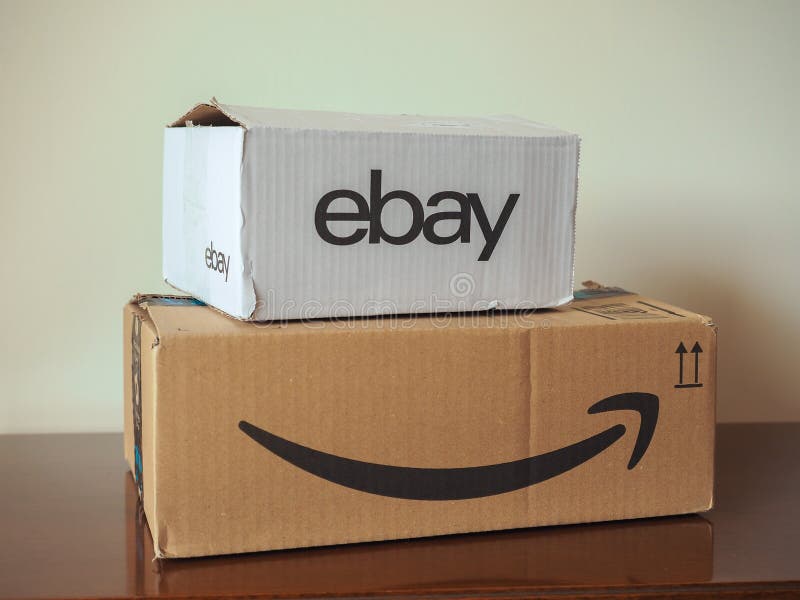 LONDON - APR 2020: Ebay and Amazon Packet Editorial Stock Photo - Image ...
