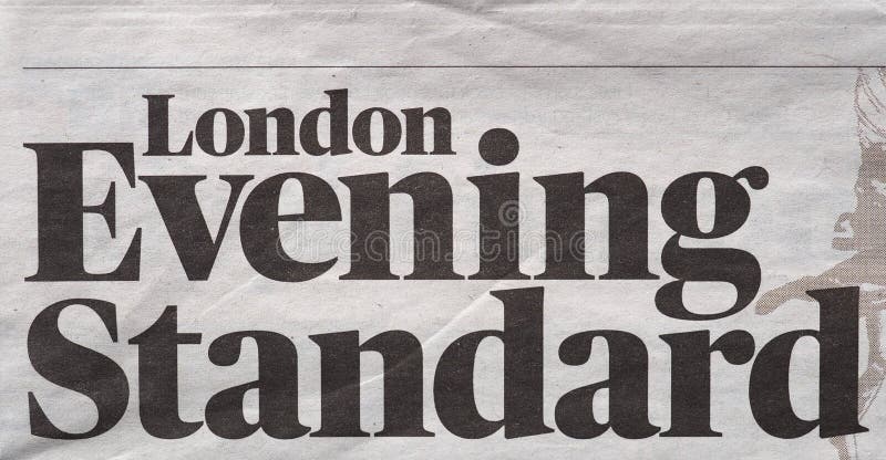 LONDON - AUG 2019: London Evening Standard Header Sign Editorial Image ...