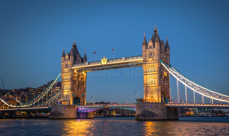 London - August 05, 2018: the Tower Bridge Landmark in Central London ...