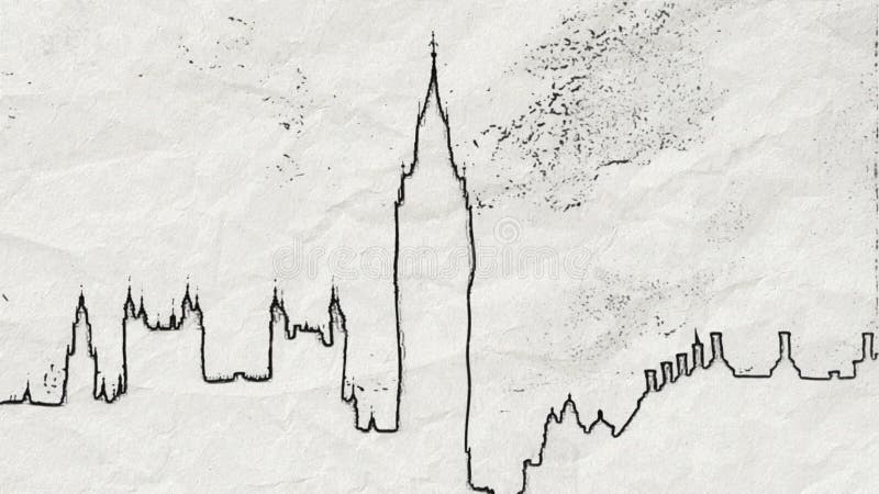 London Big Ben Pen Scribble Animation Stock Footage - Video of bridge ...