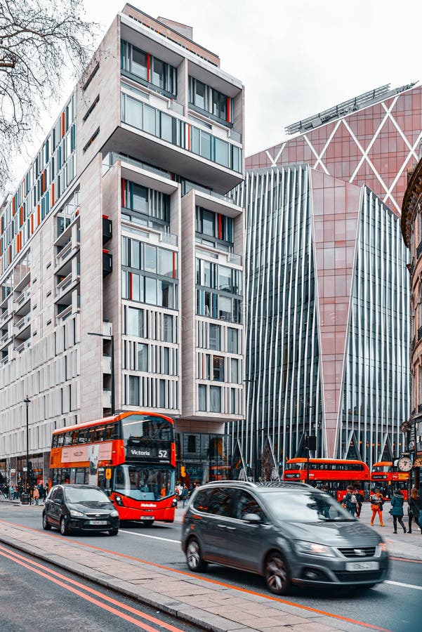 Big Red Bus on the Street in London. Street Snapshot Editorial Stock ...