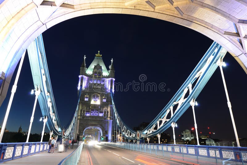 London Bridge Over Thames River Night Panorama, UK Stock Image - Image ...