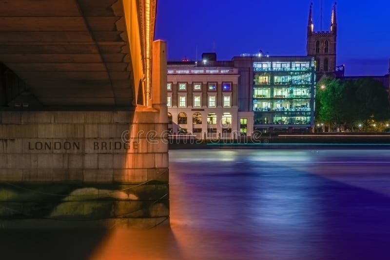 London Bridge and Riverside Office Buildings Stock Image - Image of ...