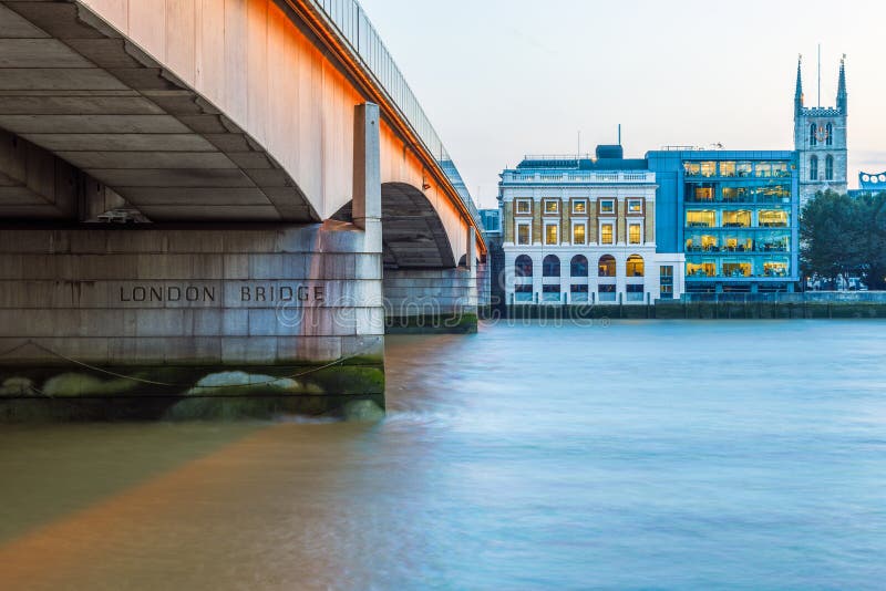 London Bridge and Riverside Office Buildings Stock Photo - Image of ...