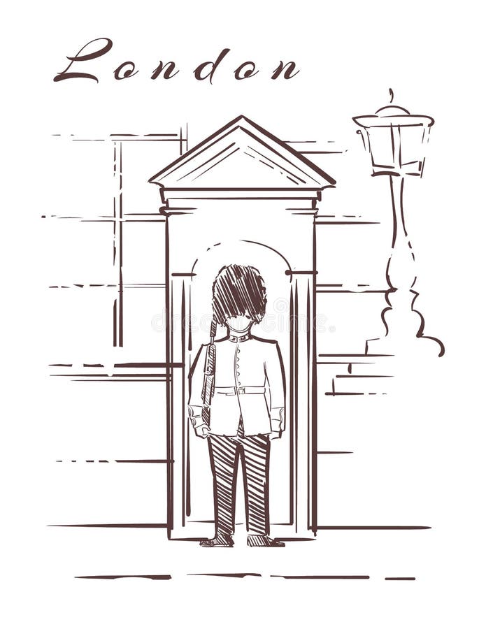 The London Buckingham Palace Guards Changing of the Guard Vector ...