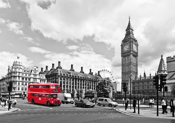 London bus editorial stock image. Image of british, monotone - 25906109