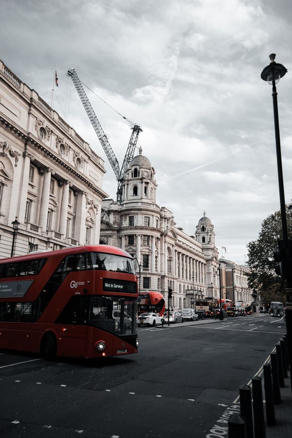 London bus in a busy city editorial photo. Image of canvas - 227611881