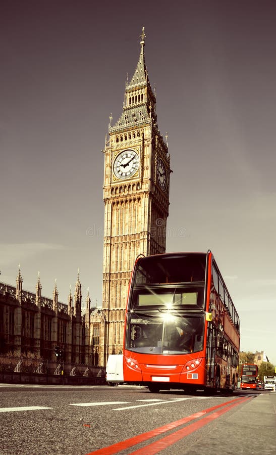 London Bus in Front of Big Ben Stock Photo - Image of architecture ...