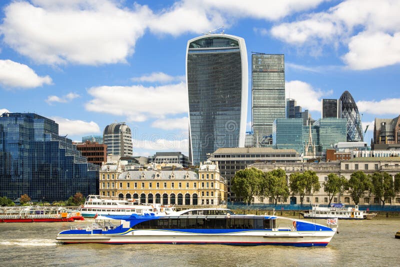 London. City Buildings Along River Thames Editorial Stock Image - Image ...