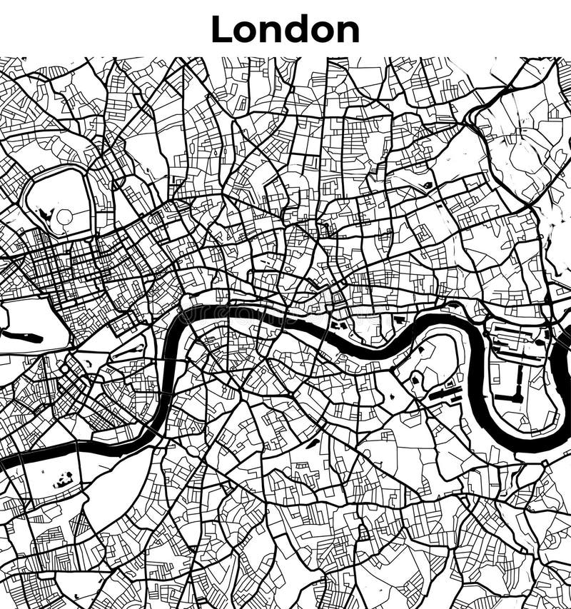London City Map, Cartography Map, Street Layout Map Stock Vector ...