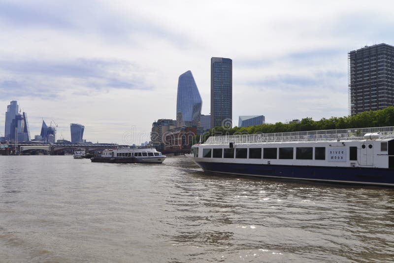 London City Skyline from the Thames Editorial Stock Photo - Image of ...