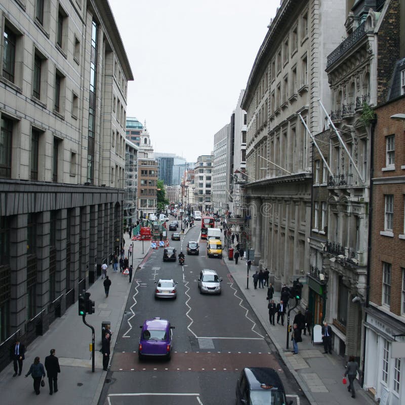 London city street scene editorial image. Image of buildings - 4435930