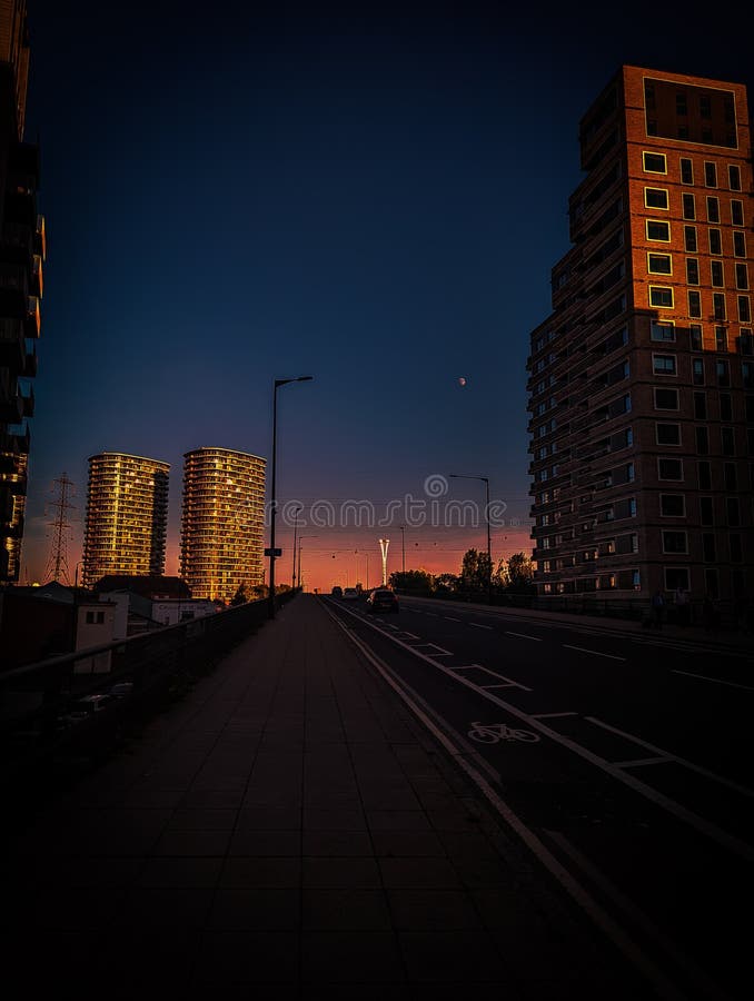 London City at Sunset with Its Metastatic Look Editorial Photography ...