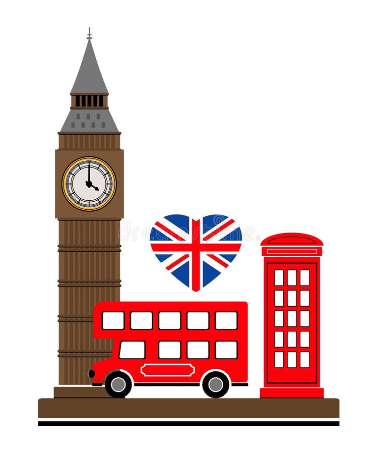 London City. Vector Illustration with London Symbols Stock Vector ...