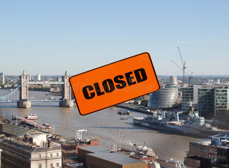 London with closed sign editorial stock image. Image of parliament ...