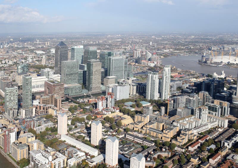 London Docklands Skyline View from Above Editorial Stock Image - Image ...