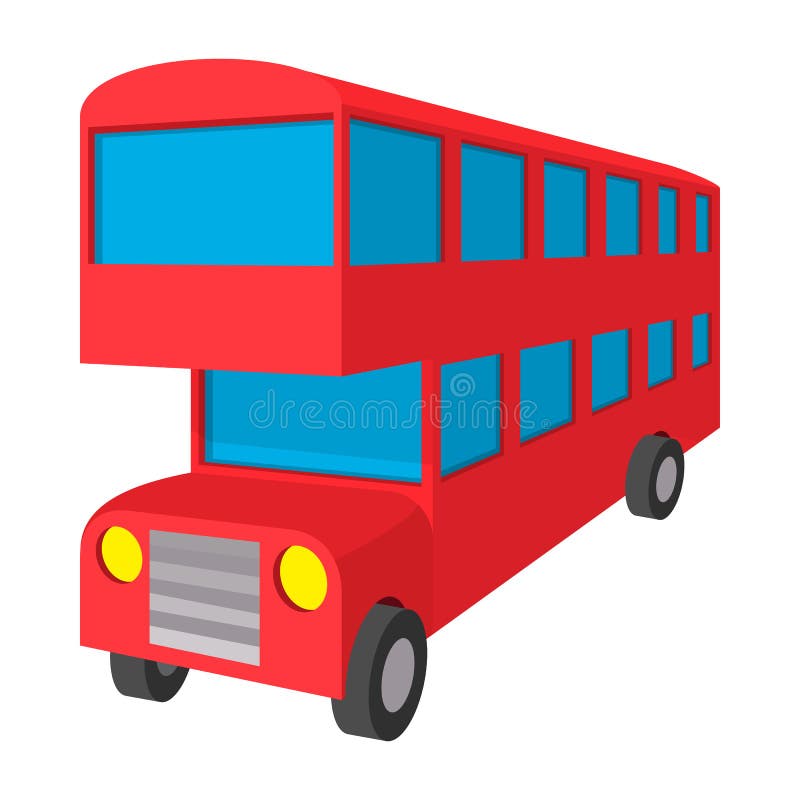 London Double Decker Red Bus Icon, Cartoon Style Stock Vector ...