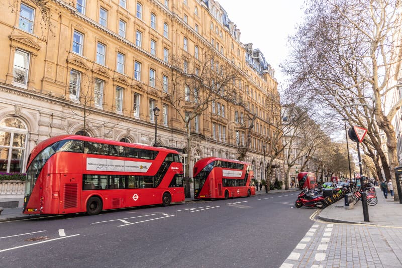 London, England - APRIL 1, 2019: Red Double Decker Bus in London ...