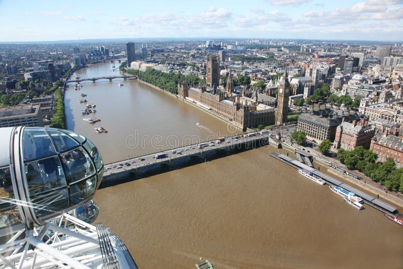 London City Skyline View from Above Stock Photo - Image of ferris ...