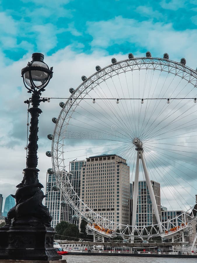 London eye. Amazing city editorial stock photo. Image of street - 184561818