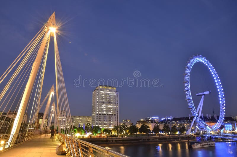 London Eye and bridge editorial photo. Image of british - 73882256