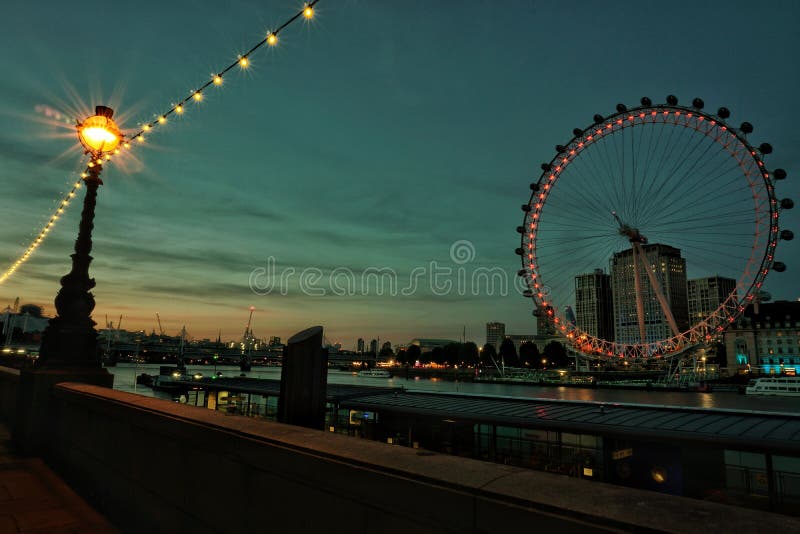 London Eye during Evening Time Editorial Stock Photo - Image of london ...