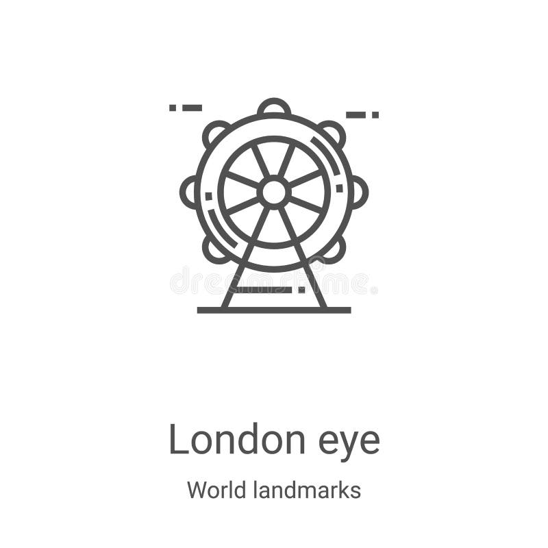 London Eye Icon Vector from World Landmarks Collection. Thin Line ...