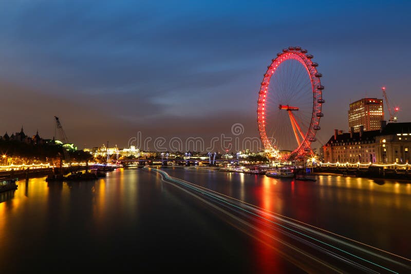 London Eye Long Exposure editorial stock image. Image of westminster ...