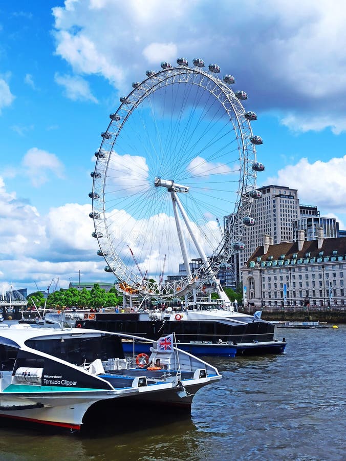 London Eye Millenium Wheel editorial stock image. Image of thames ...