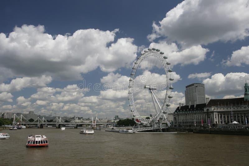 London Eye an Millennium Bridge Editorial Photography - Image of ride ...