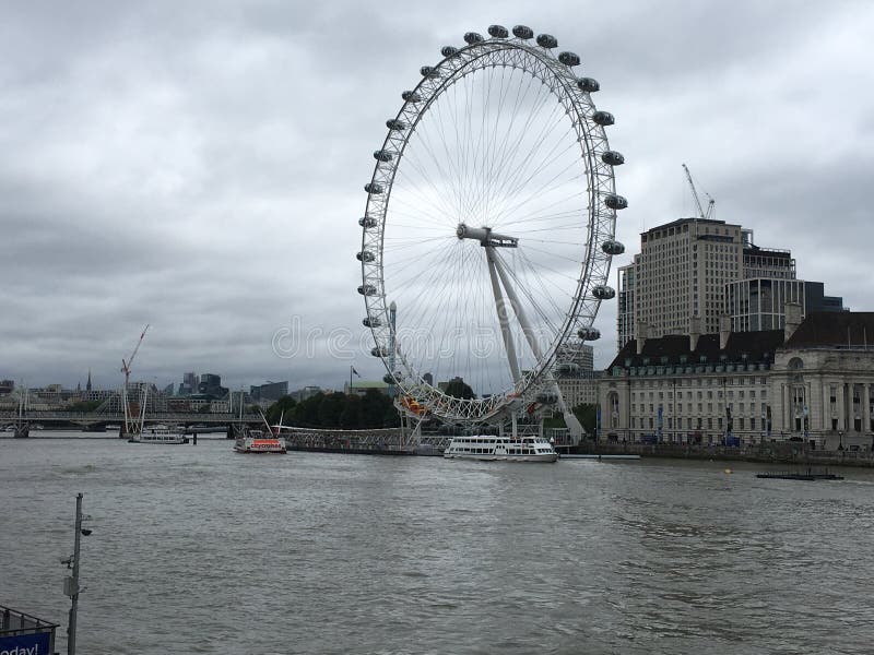 London Eye skyline editorial stock photo. Image of london - 215328543