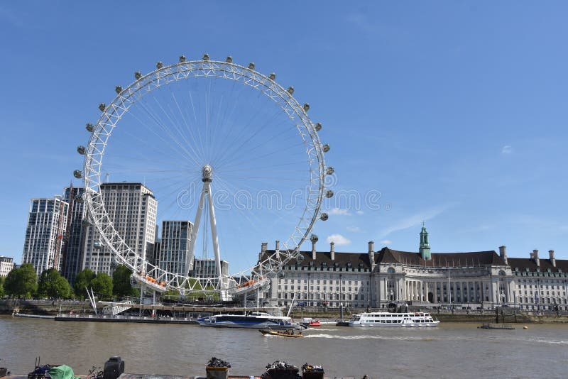 London Eye on Sunny Day - England Editorial Photo - Image of dusk ...