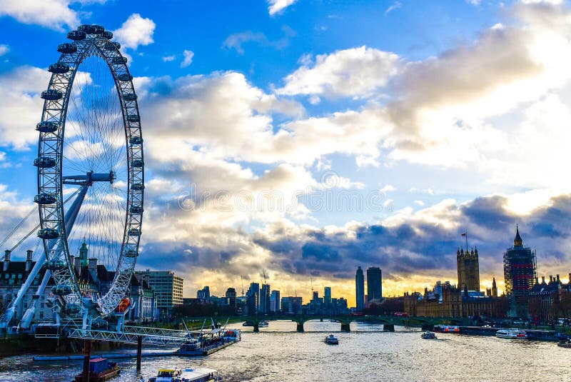 London eye sunset editorial stock photo. Image of london - 107696758