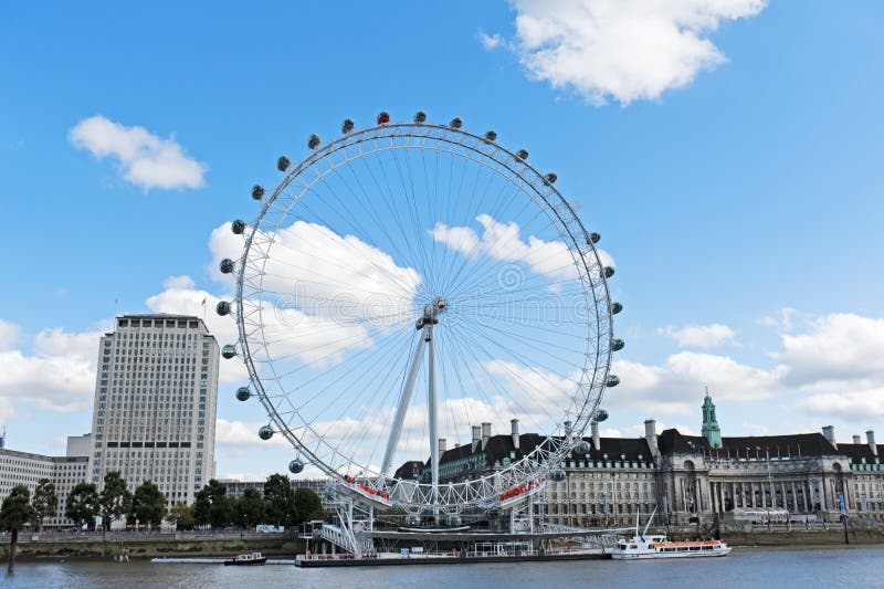 The London Eye and the Thames River Editorial Stock Image - Image of ...