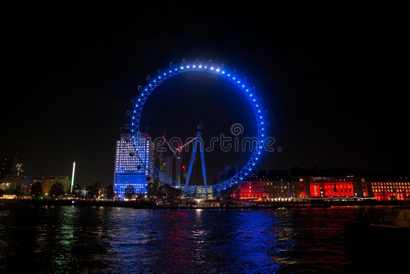 London Eye view at night editorial photography. Image of urban - 83875992